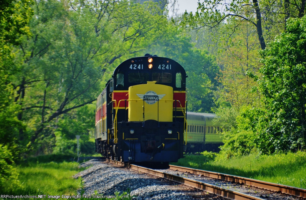 CVSR 4241 and the consist winds it's way through the valley.